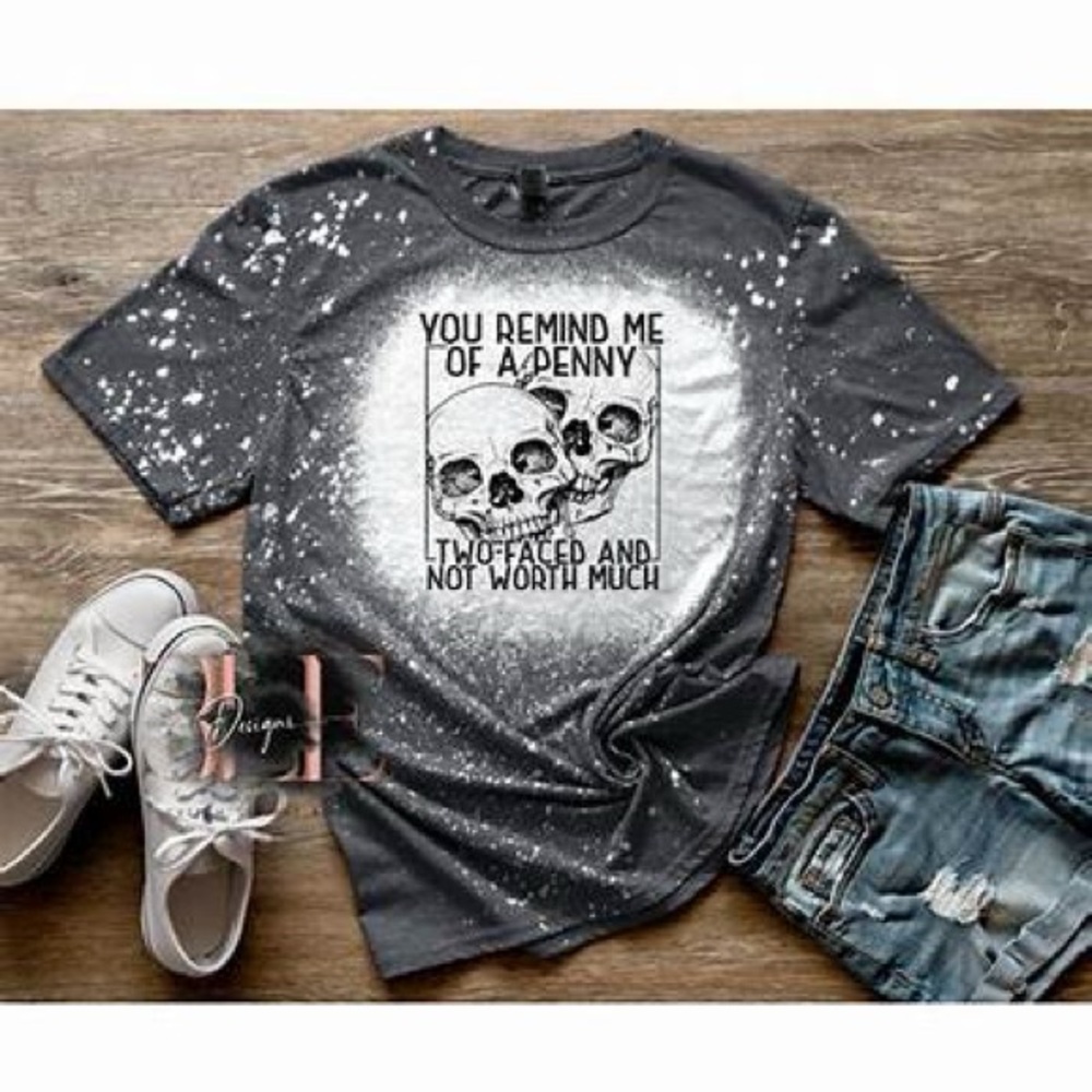 Gildan | Tops | Pitch Black Mist Bleached Remind Me Of A Penny Tshirt ...